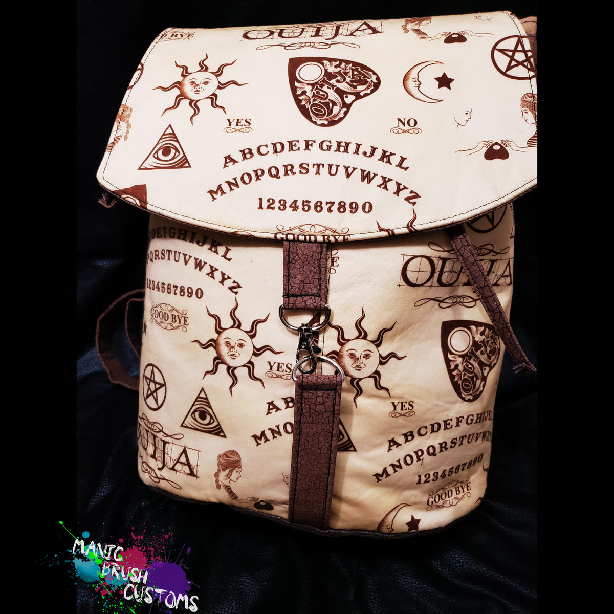 Ouija Back pack – Manic Brush Customs